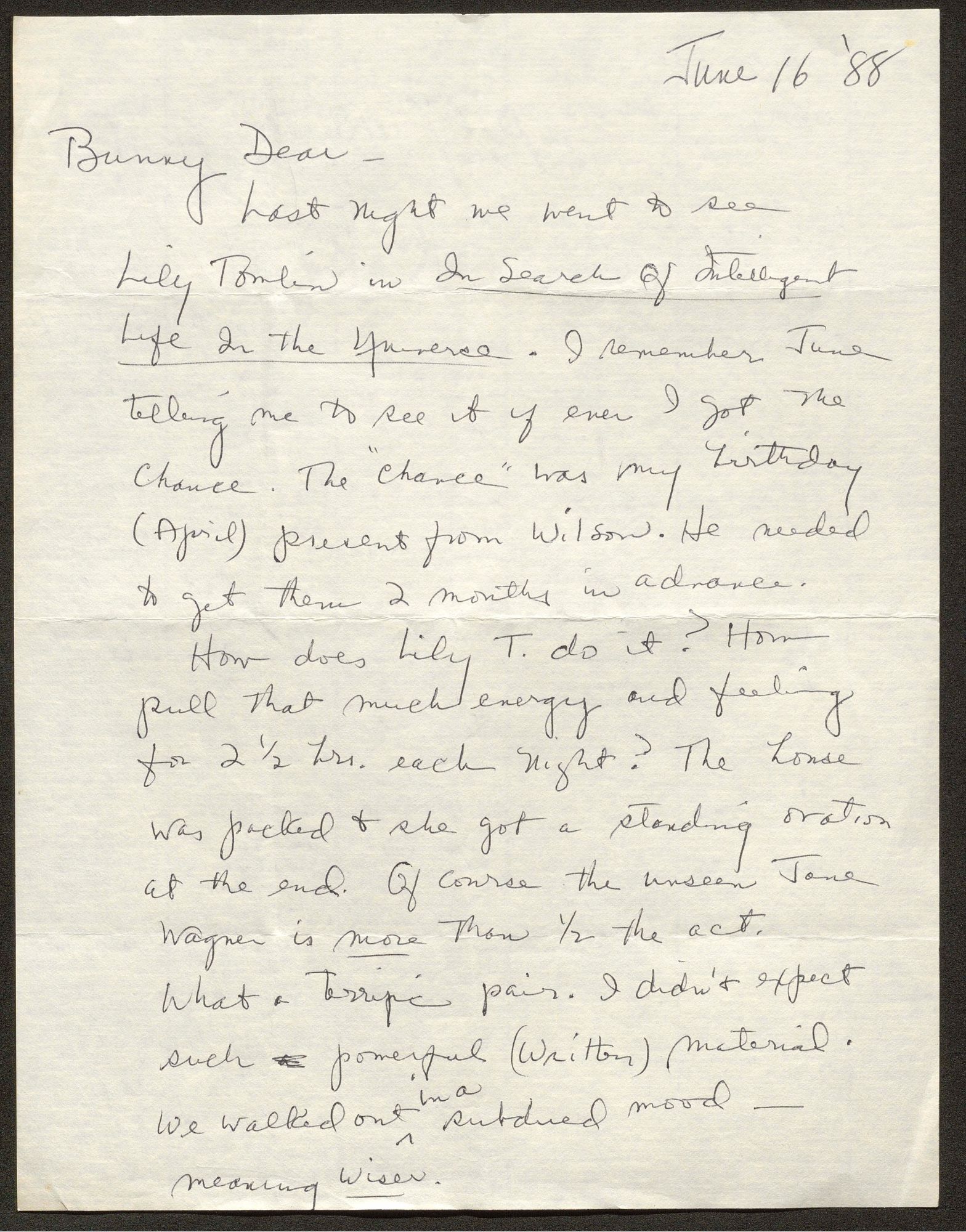 "Bunny Dear-" letter 2